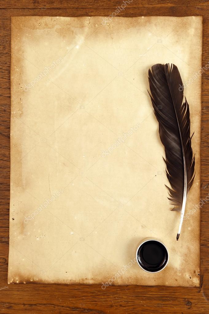 Old Paper With Feather 1,200+ Old Blank Scroll Paper And Feather Stock
