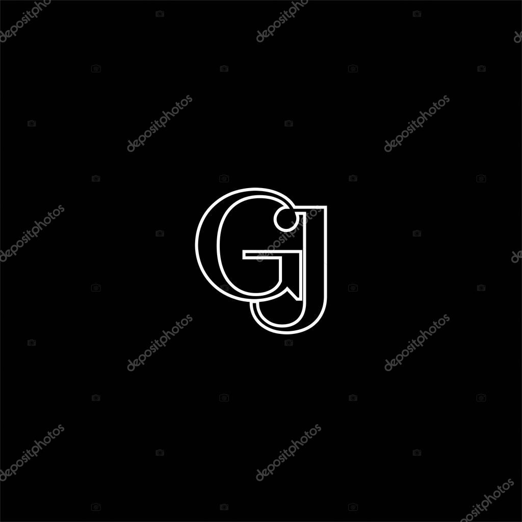 Diseño creativo del logotipo de la letra G J en el monograma background ...
