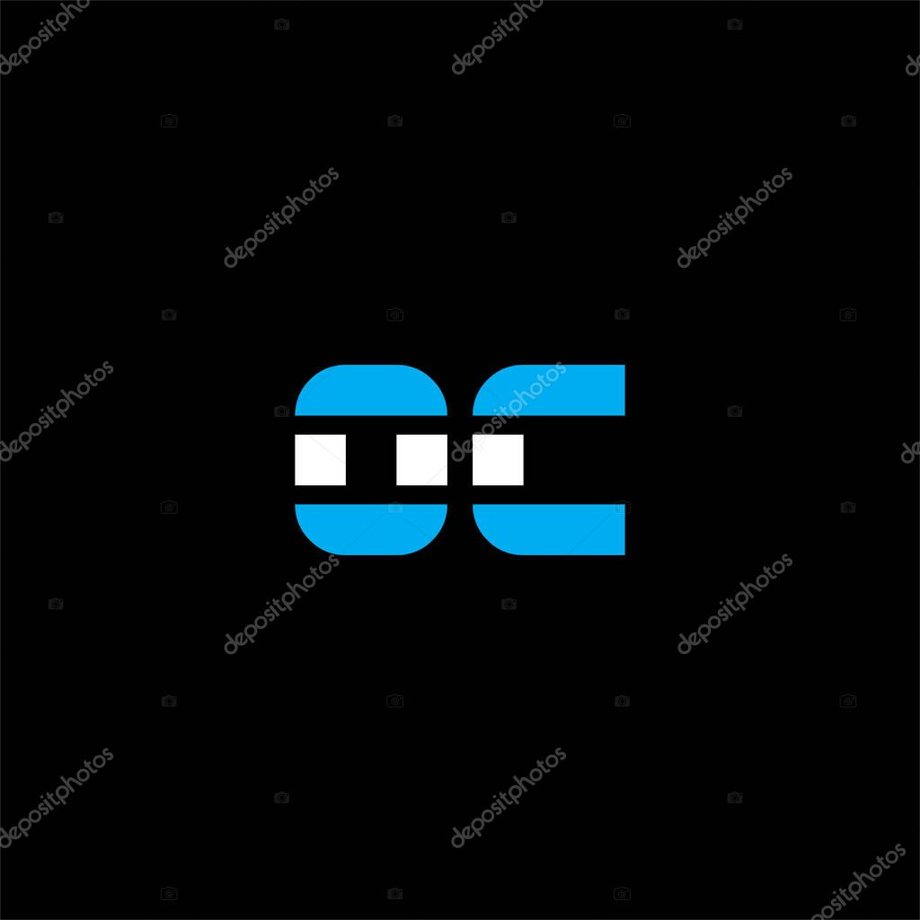 Diseño vectorial del logotipo de la letra O C sobre fondo de color ...