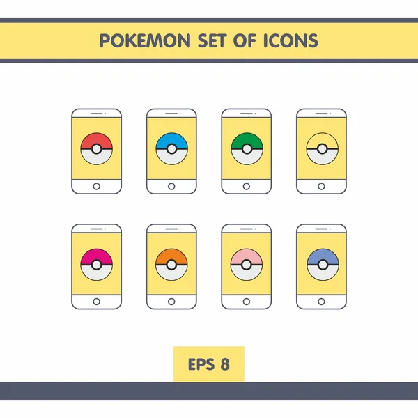 Icons with Pokemon — Stock Vector © Evopr #118014720