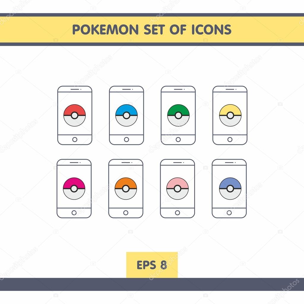 Icons with Pokemon — Stock Vector © Evopr #118014720