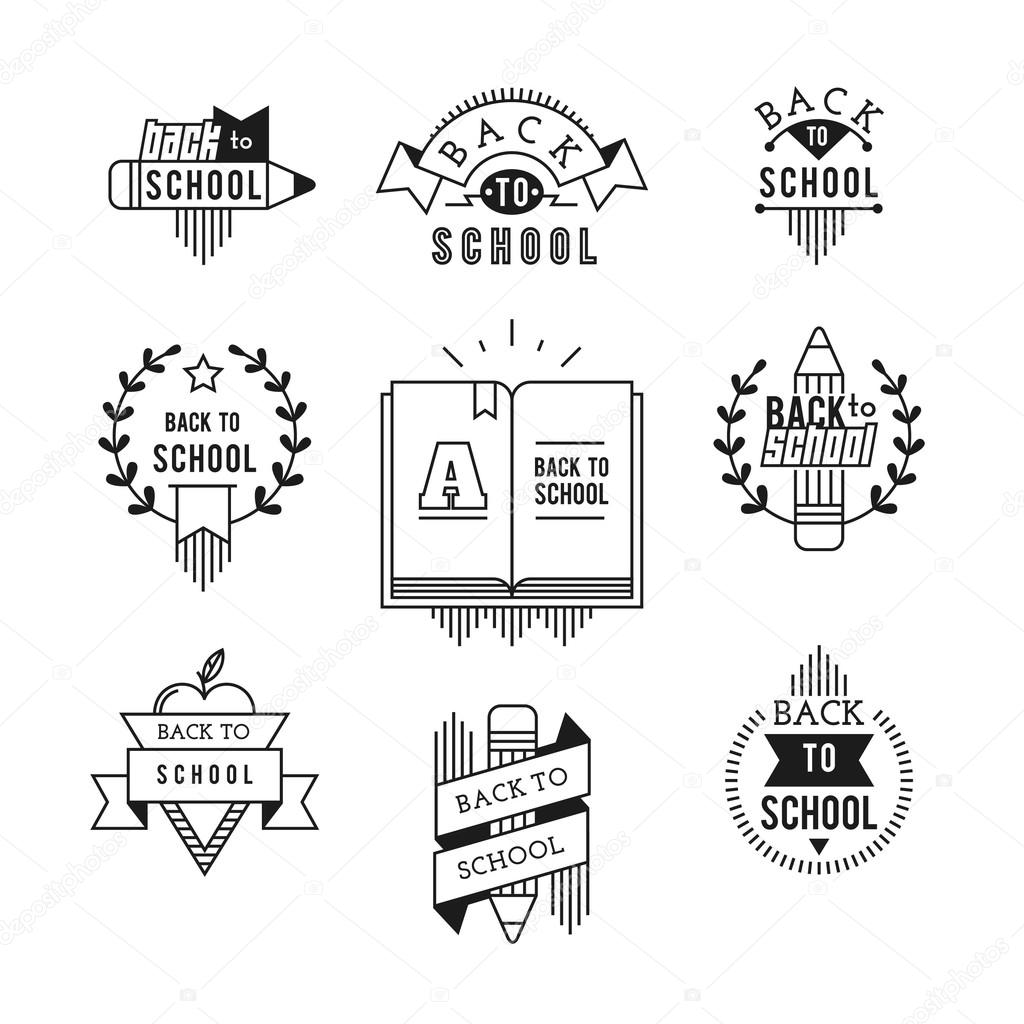 Contour badges back to school Stock Vector Image by ©skillup11 #118370758
