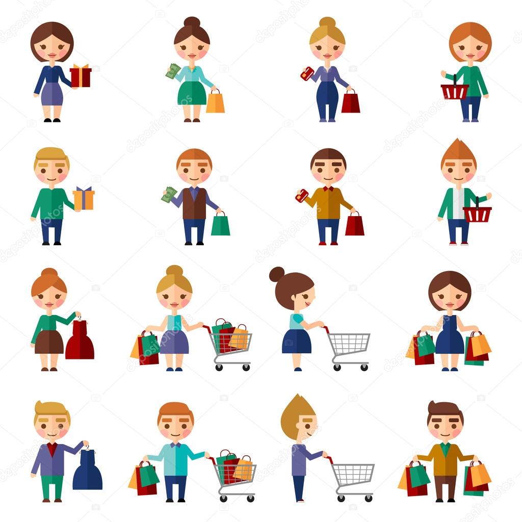People in the store icons Stock Vector Image by ©skillup11 #68356513