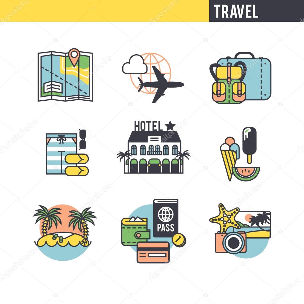 Conjunto de iconos de viaje Vector de stock por ©skillup11 75008995