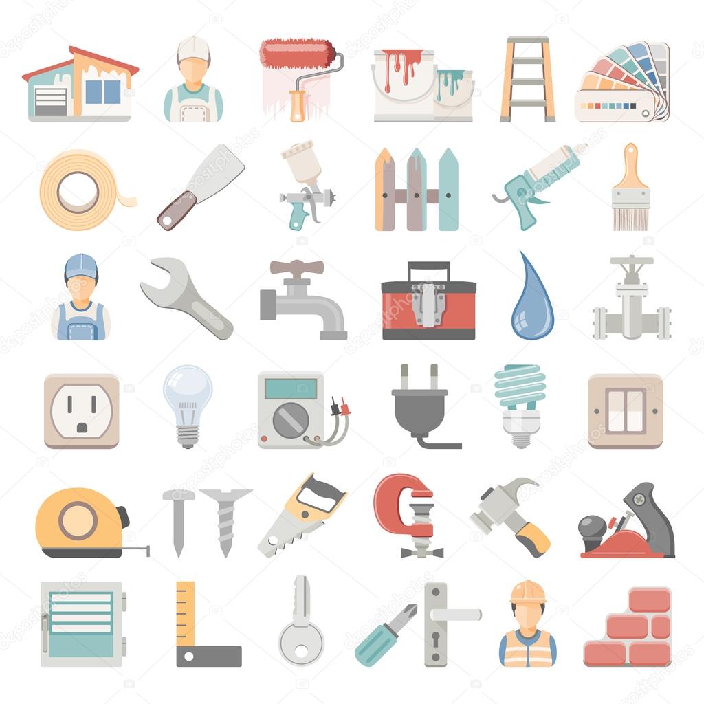 Flat Icons - Home Repair Stock Vector Image by ©zzelimir #69929363