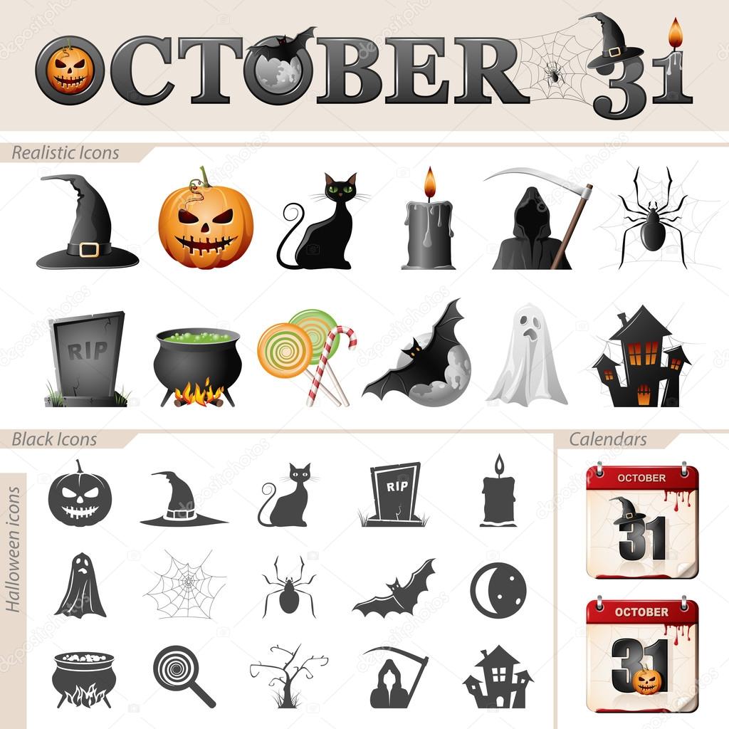 Halloween Icons Stock Vector by ©zzelimir 82070258