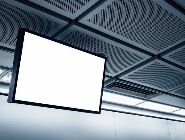 Blank LCD Screen display mock up banner in Subway station - Stock Image ...