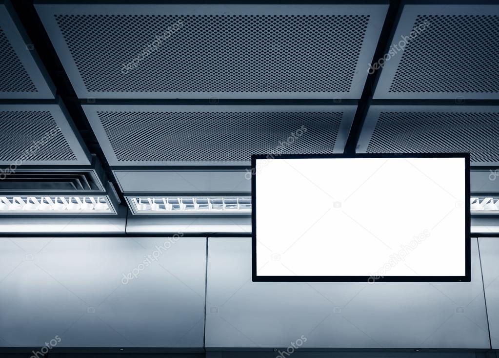 Blank LCD Screen mock up display in Subway station — Stock Photo ...