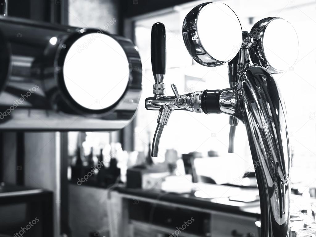 Beer Tab in Pub Bar counter background Stock Photo by ©viteethumb 88371006