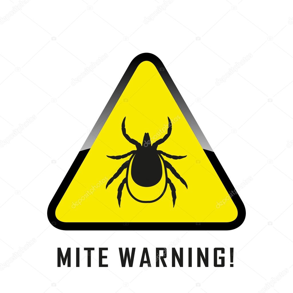 Mite warning sign. Encephalitis parasite icon. Stock Vector Image by ...