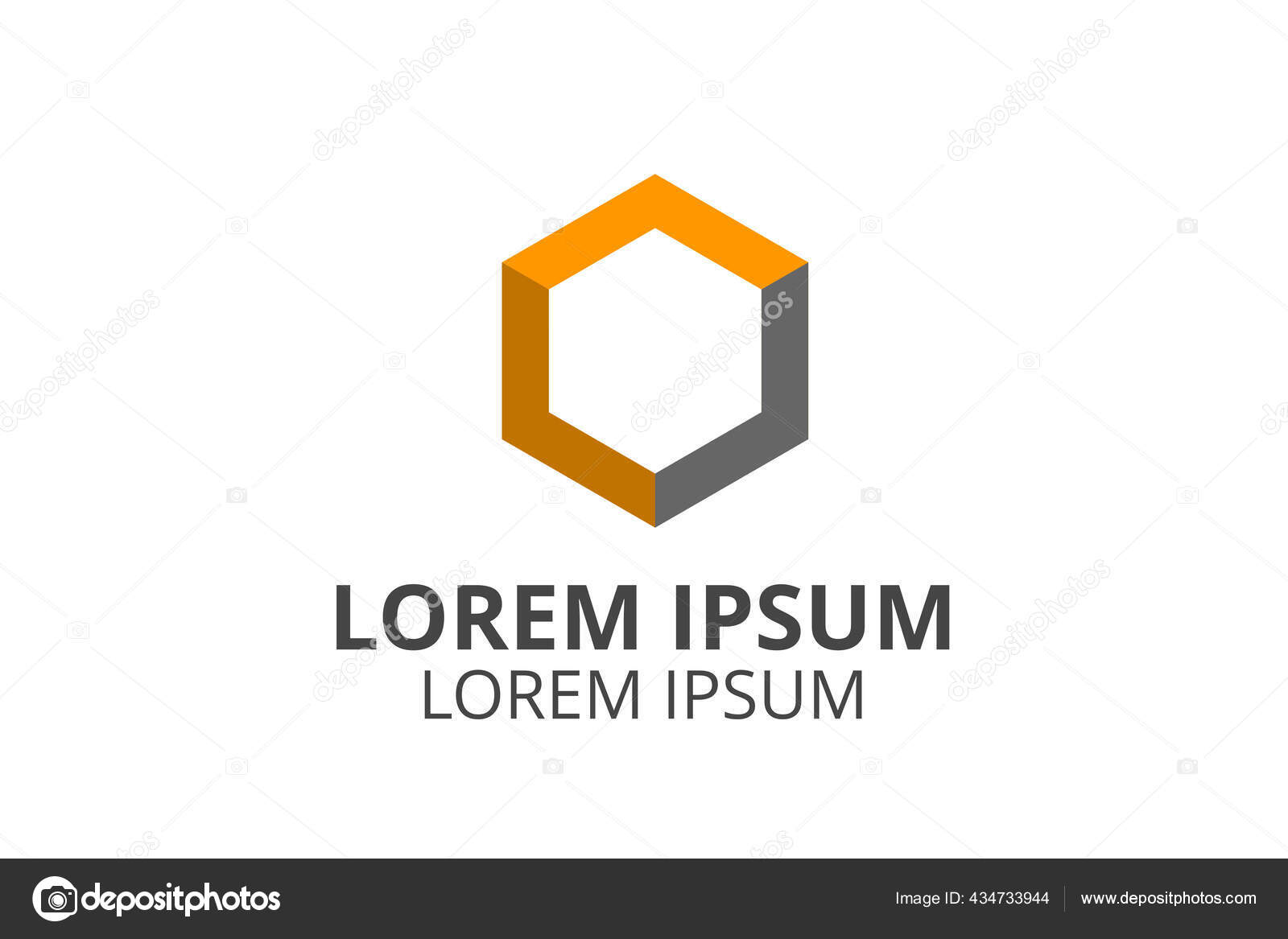 Hexagonal Box Cube Logo Design Geometry Line Silhouette Template ...