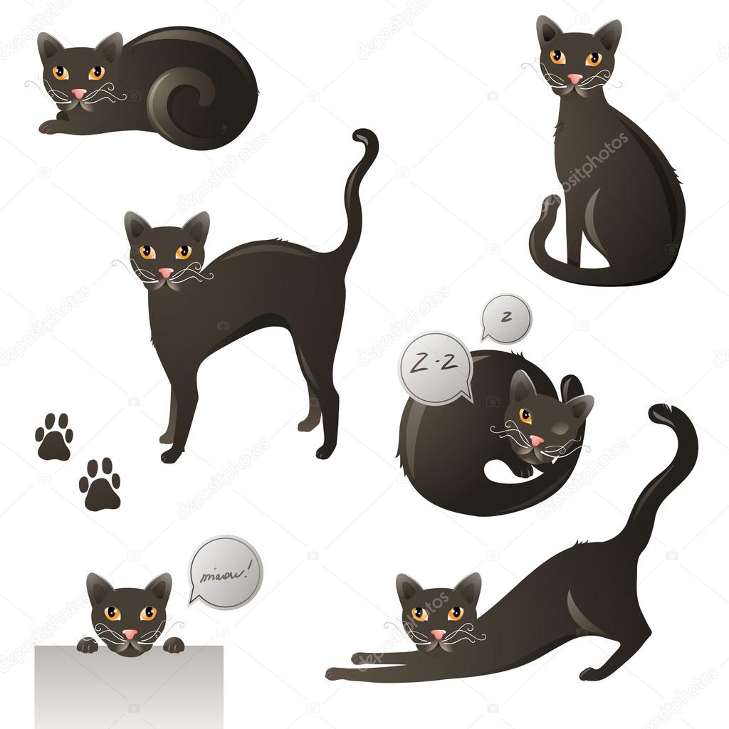 Gato negro Vector de stock #60034061 de ©mart_m