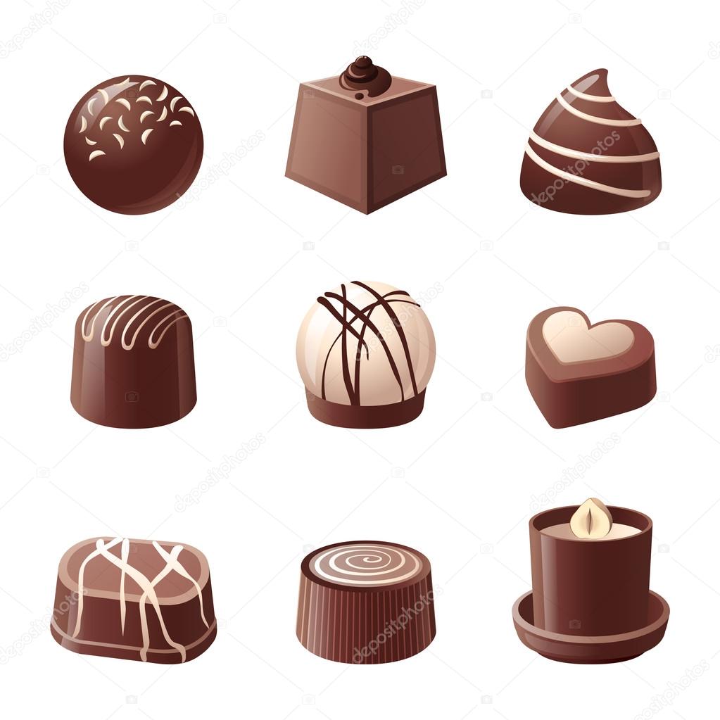 bombons de chocolate — Vetor de Stock © mart_m #60034281