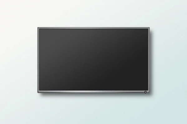 TV flat screen lcd on the wall, plasma realistic illustration. Black HD ...