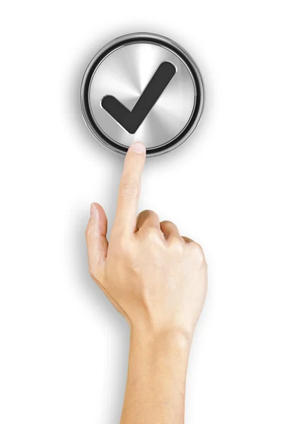 Hand cursor clicking an easy button — Stock Photo © ymgerman #70181767