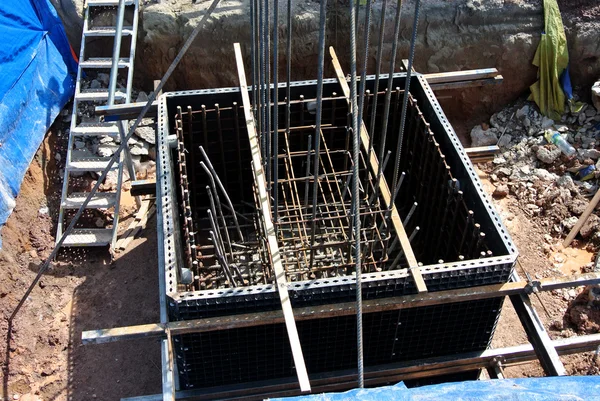 Pile cap formwork made from timber and plywood — Stock Photo ...