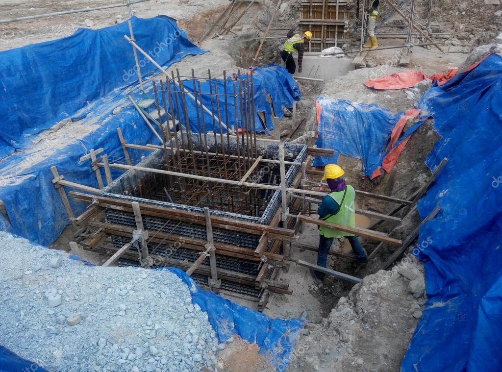 Pile cap formwork with reinforcement bar in it. – Stock Editorial Photo ...
