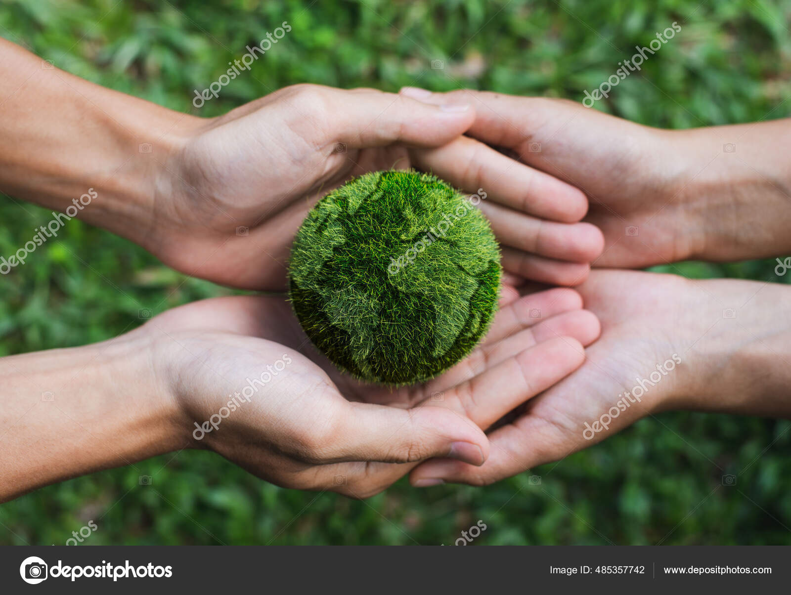 Earth Day Hands Adult Teamwork Harmony Holding Earth Hands ...