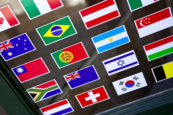 Screen collage showing international flags Stock Photo by ...