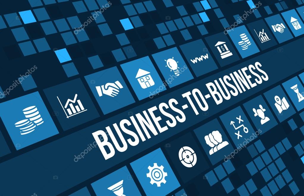 B2B (Business-to-business) concept image with business icons and ...