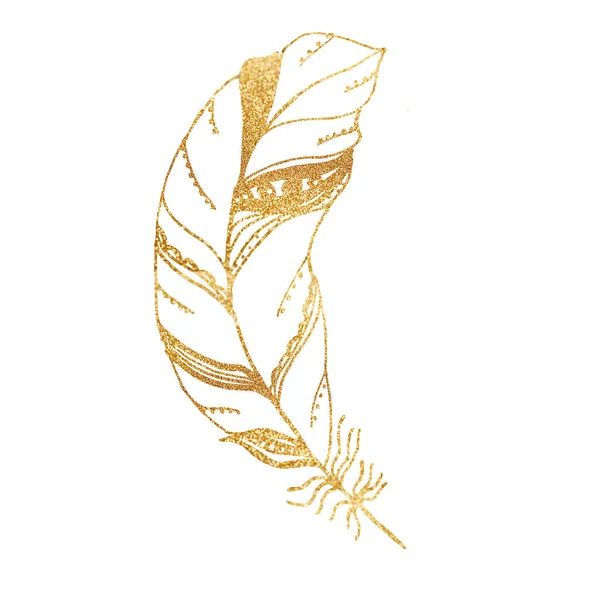 Gold feather Stock Photos, Royalty Free Gold feather Images | Depositphotos