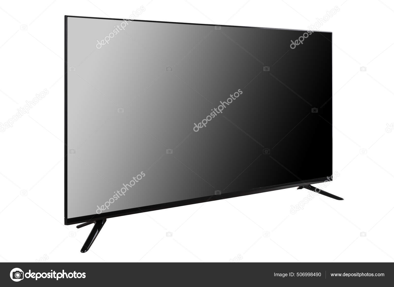 Modern Black Television Set Isolated White Background Side View You ...