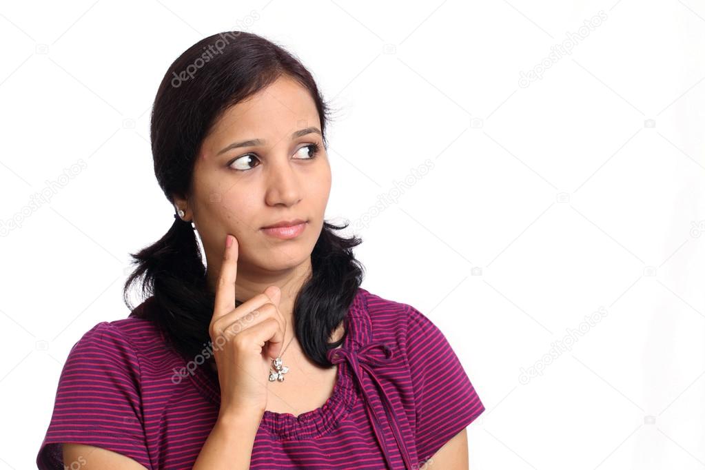Indian woman is deep in thought — Stock Photo © snowwhiteimages #79693626