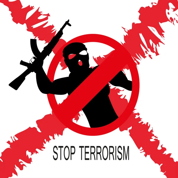 No terrorism. Stop terror sign anti terrorism campaign badge on world ...