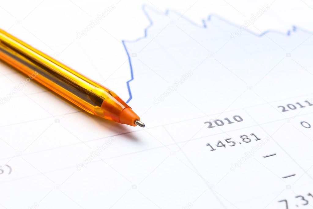 Pen and financial report — Stock Photo © simpleBE #81320642