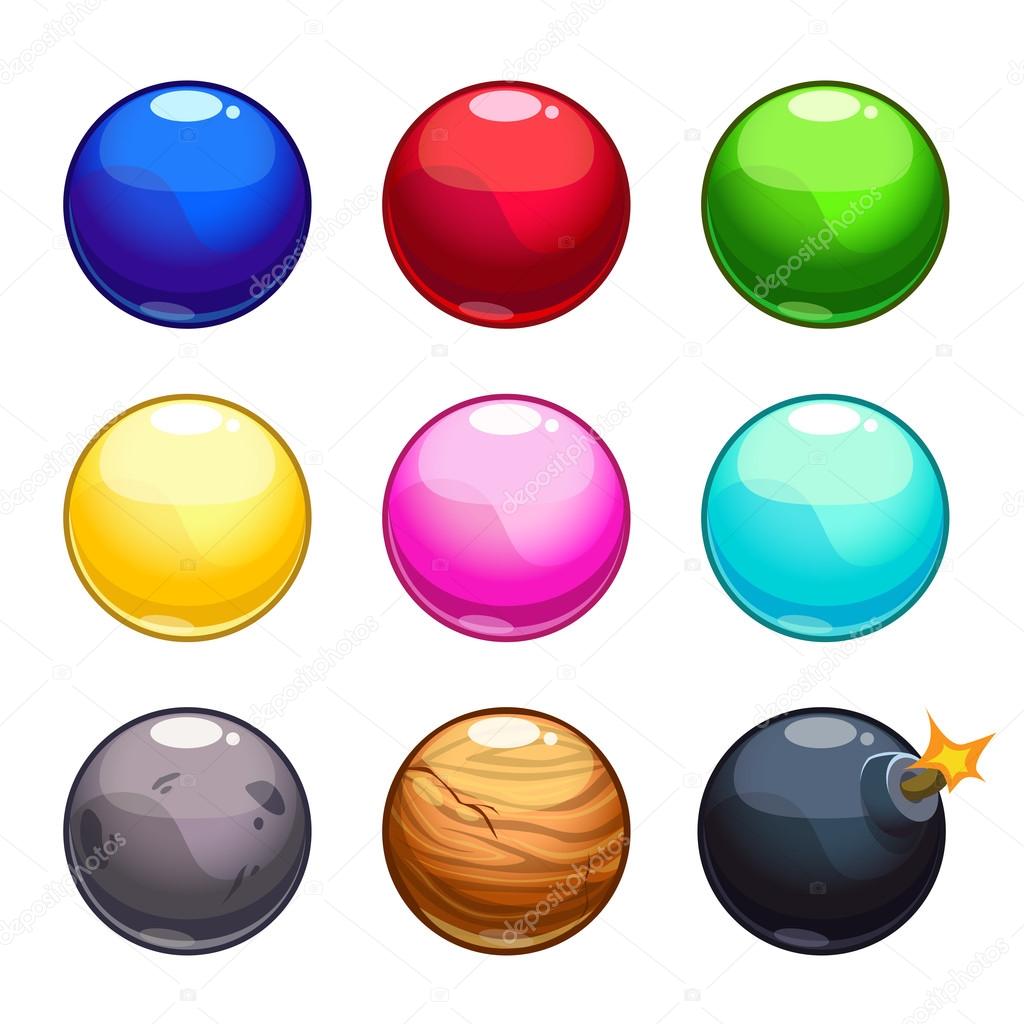 Cartoon colorful bubbles balls set Stock Vector by ©lilu330 104557778