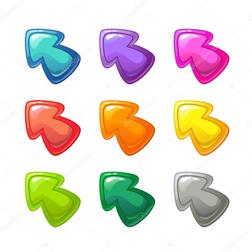 Dibujos animados coloridas flechas brillantes conjunto Stock Vector by ...