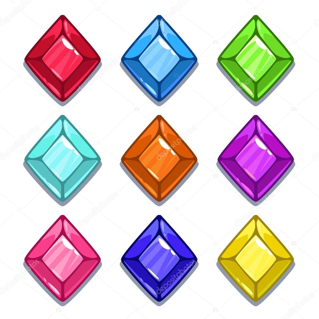 Funny cartoon colorful gems set Stock Vector Image by ©lilu330 #106736684