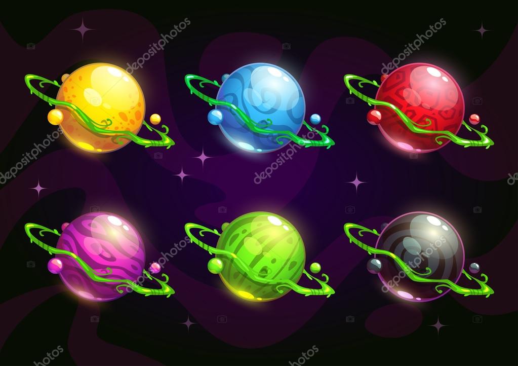 Funny colorful fantasy planets set Stock Vector Image by ©lilu330 ...