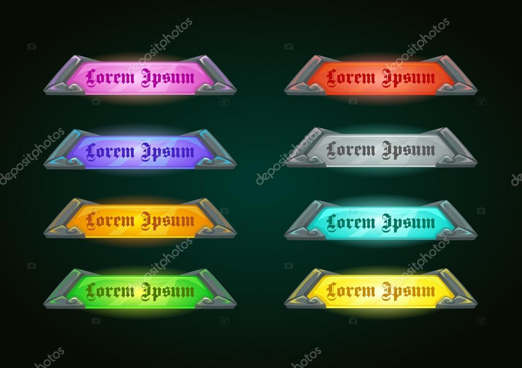 Colorful shiny horizontal game templates Stock Vector by ©lilu330 115466368