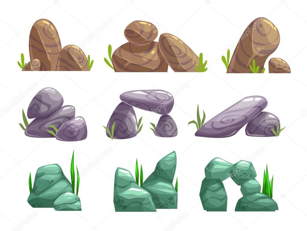 Cartoon stones set. Stock Vector Image by ©lilu330 #118349218