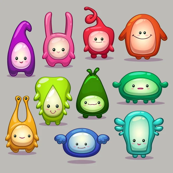 Cute cartoon colorful alien characters set. Stock Vector Image by ...
