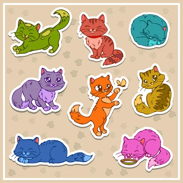 Cat eating Vector Art Stock Images | Depositphotos