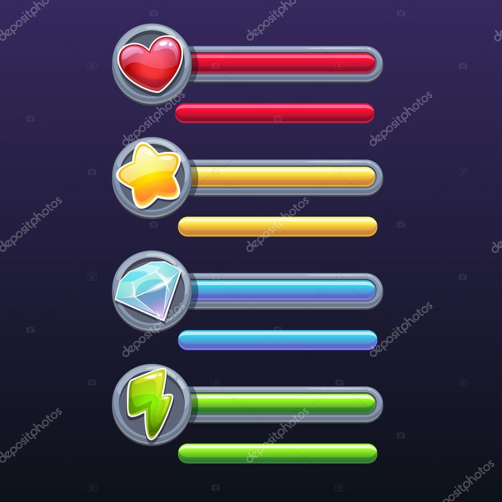 Icons with progress bars Stock Vector by ©lilu330 62270503