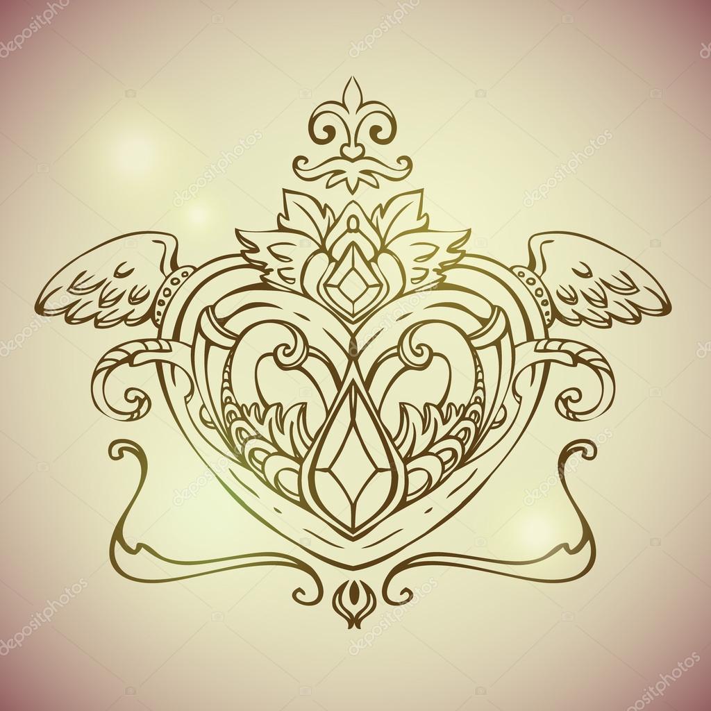 Baroque Heart Tattoo