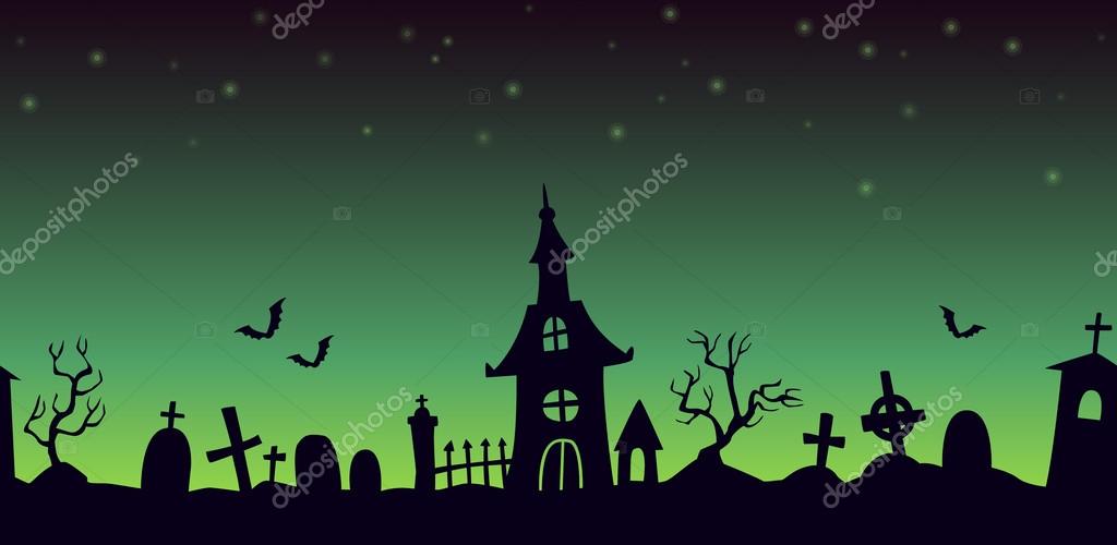 Cartoon cemetery landscape — Stock Vector © lilu330 #62273405