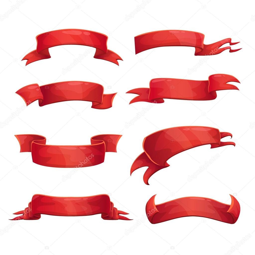 Red cartoon ribbons — Stock Vector © lilu330 #62274949