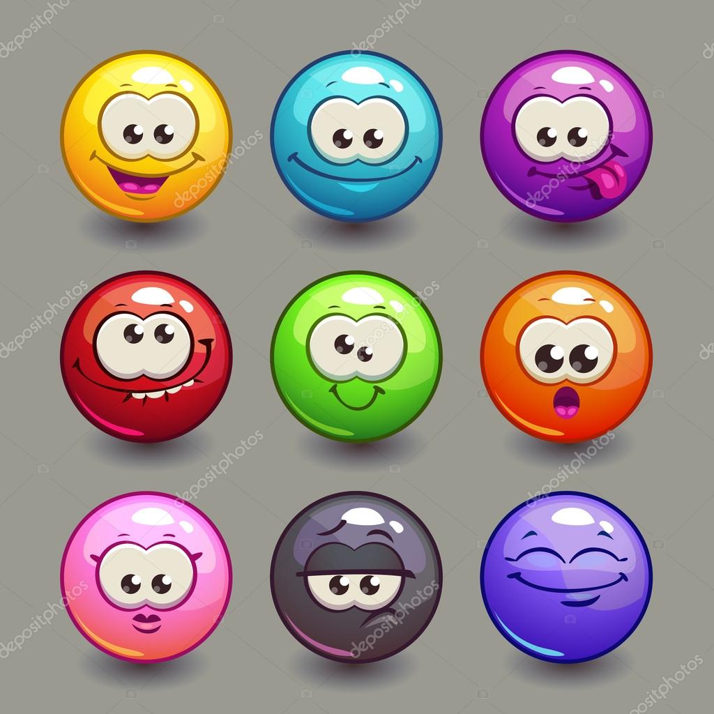 Cartoon comic round faces set Stock Vector Image by ©lilu330 #90127984