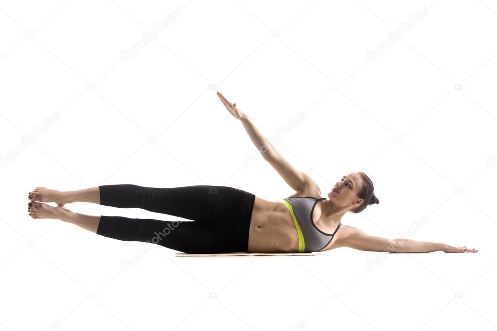 Side leg lift exercise — Stock Photo © fizkes #94496406
