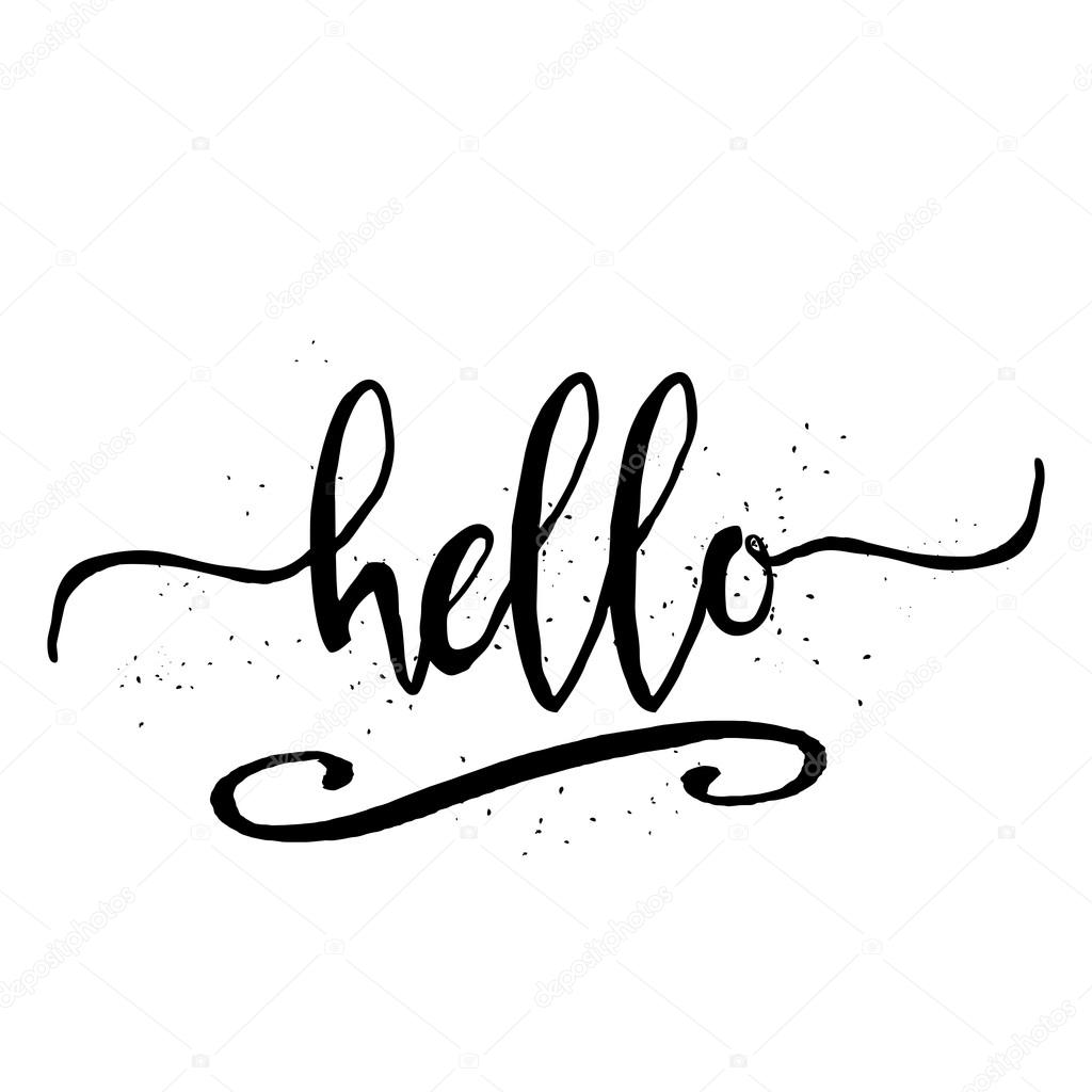 Cute and modern Hello saying greeting card. Stock Vector by ...