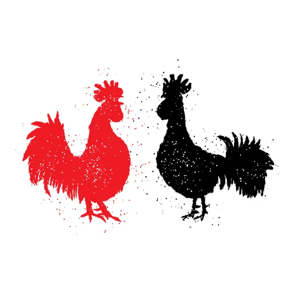 Red and black rooster symbols Stock Vector Image by ©goldenshrimp ...