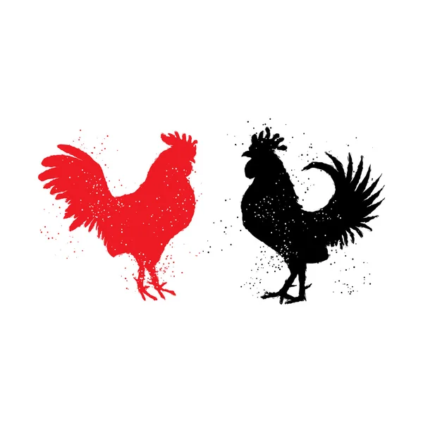 Red and black rooster symbols Stock Vector Image by ©goldenshrimp ...