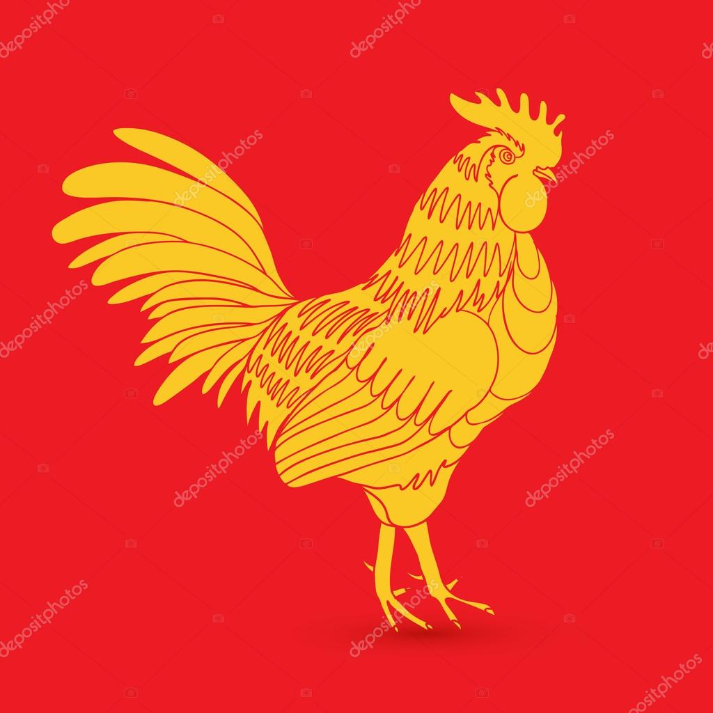 Traditional yellow gold rooster Stock Vector Image by ©goldenshrimp ...