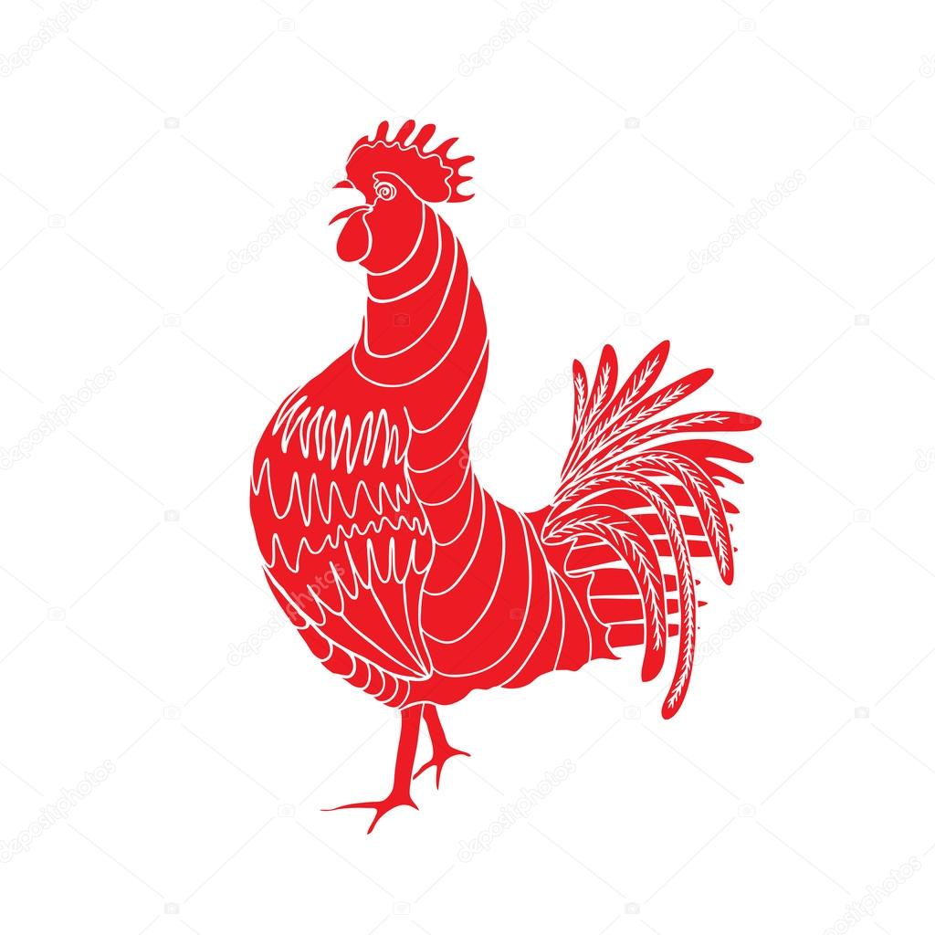 Red rooster symbol Stock Illustration by ©goldenshrimp #120307432