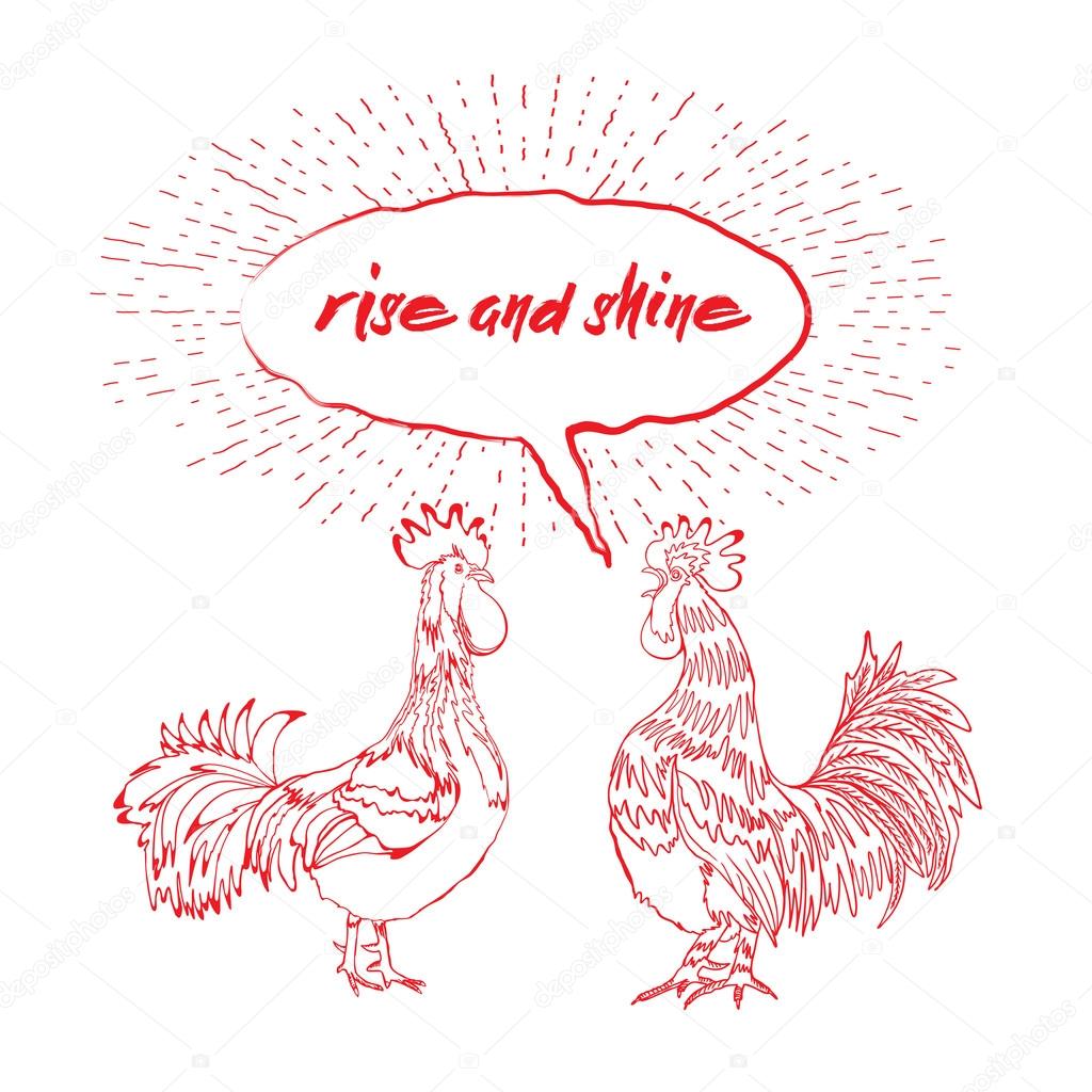 Rise and Shine roosters Stock Vector Image by ©goldenshrimp #122346124 Rise and Shine roosters Stock Vector Image by ©goldenshrimp #122346124