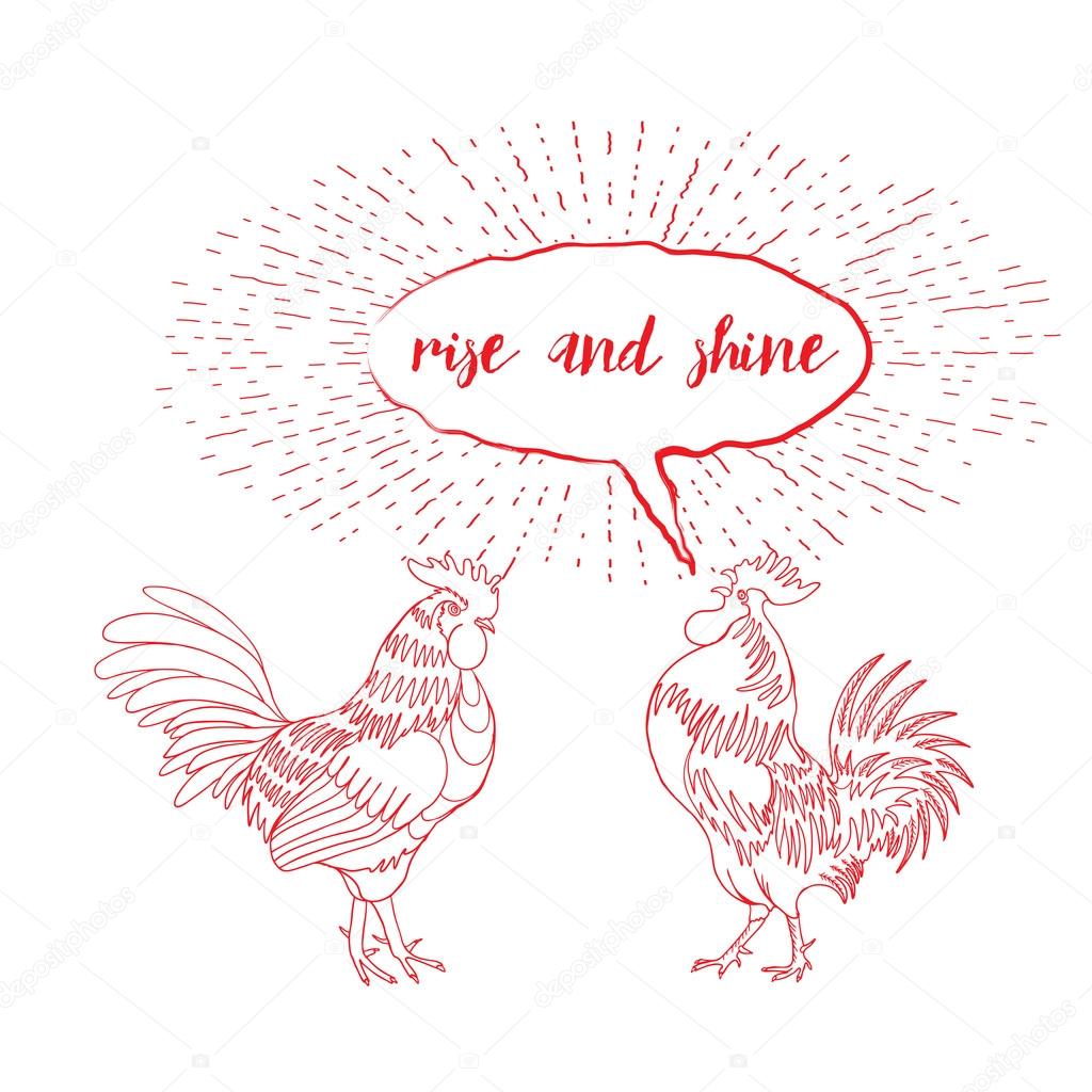 Rise and Shine roosters Stock Vector Image by ©goldenshrimp #123148174 Rise and Shine roosters Stock Vector Image by ©goldenshrimp #123148174